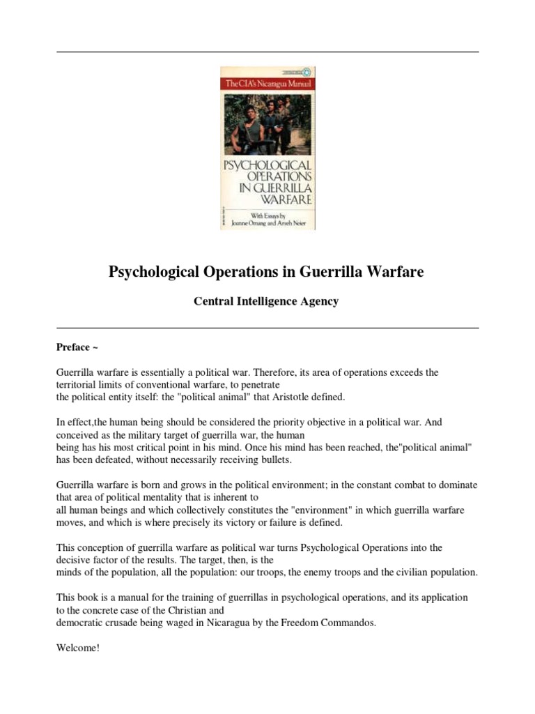 CIA Pyschological Operations | PDF | Guerrilla Warfare | Sandinista National Liberation Front