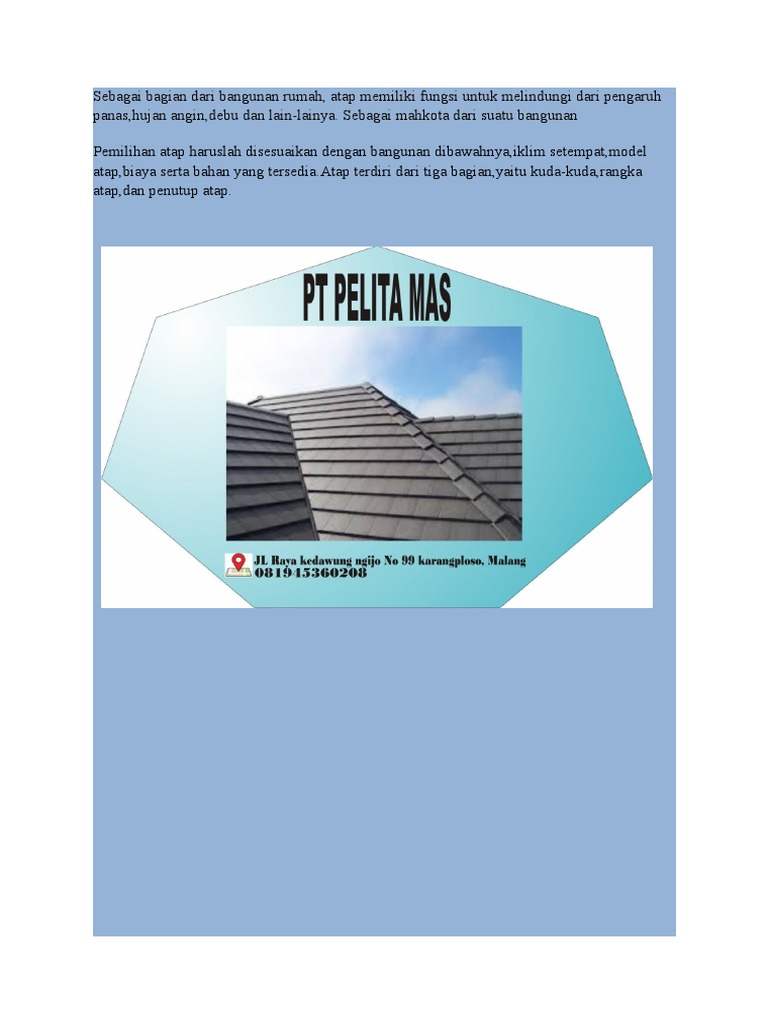 PT PELITA MAS solusi aman atap Rumah anda, beli genteng bekas,genteng m ...