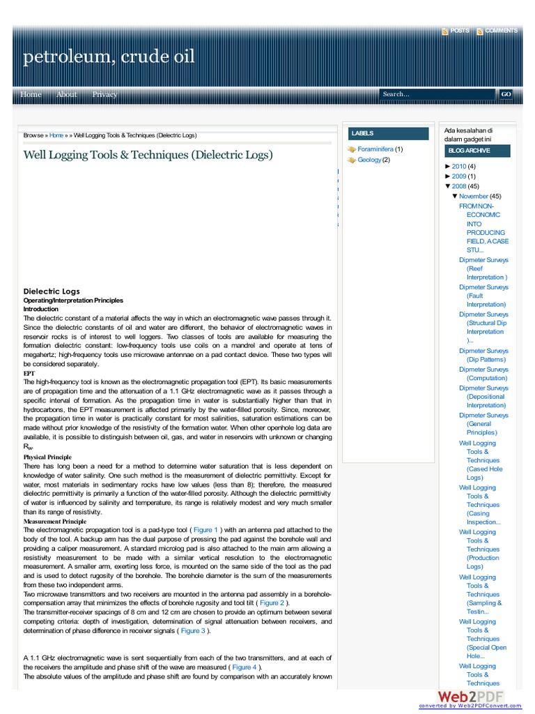 Dielectric Logging PDF | PDF | Applied And Interdisciplinary Physics ...