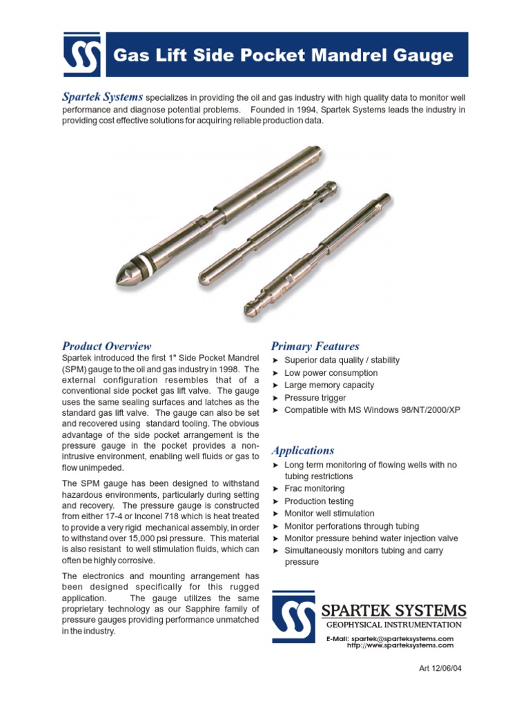 SS2800 Side Pocket Mandrel Gauges | PDF | Windows Xp | Microsoft Windows