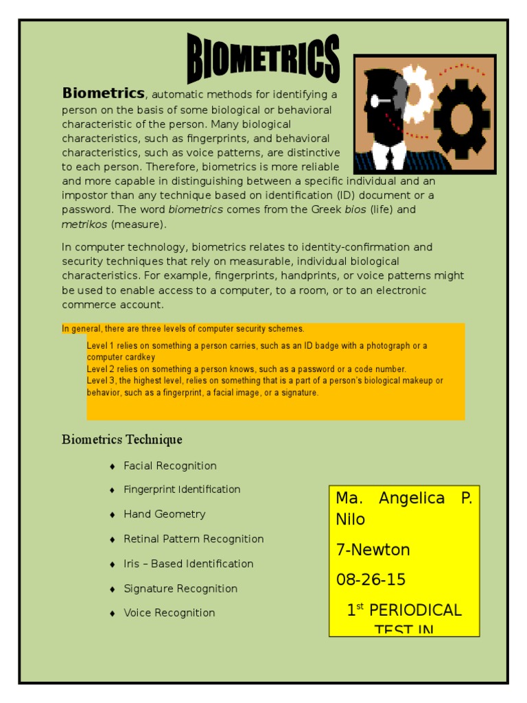 Understanding Biometrics for Security | PDF