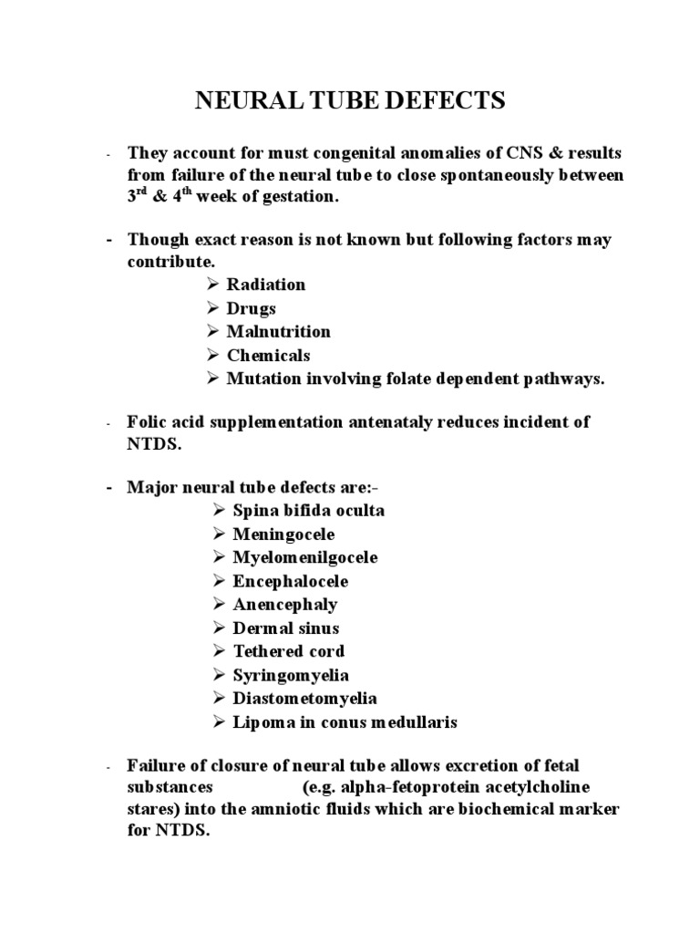 NEURAL TUBE DEFECTS | Medical Specialties | Nervous System