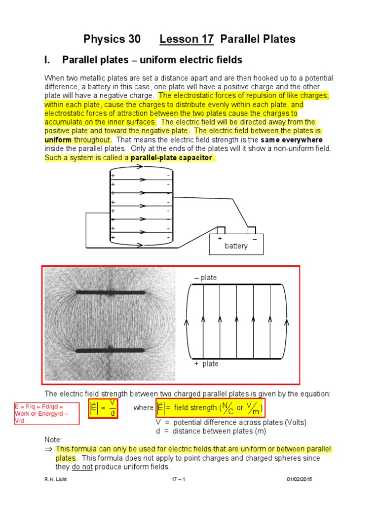 Parallel Plates | PDF | Electric Charge | Electron
