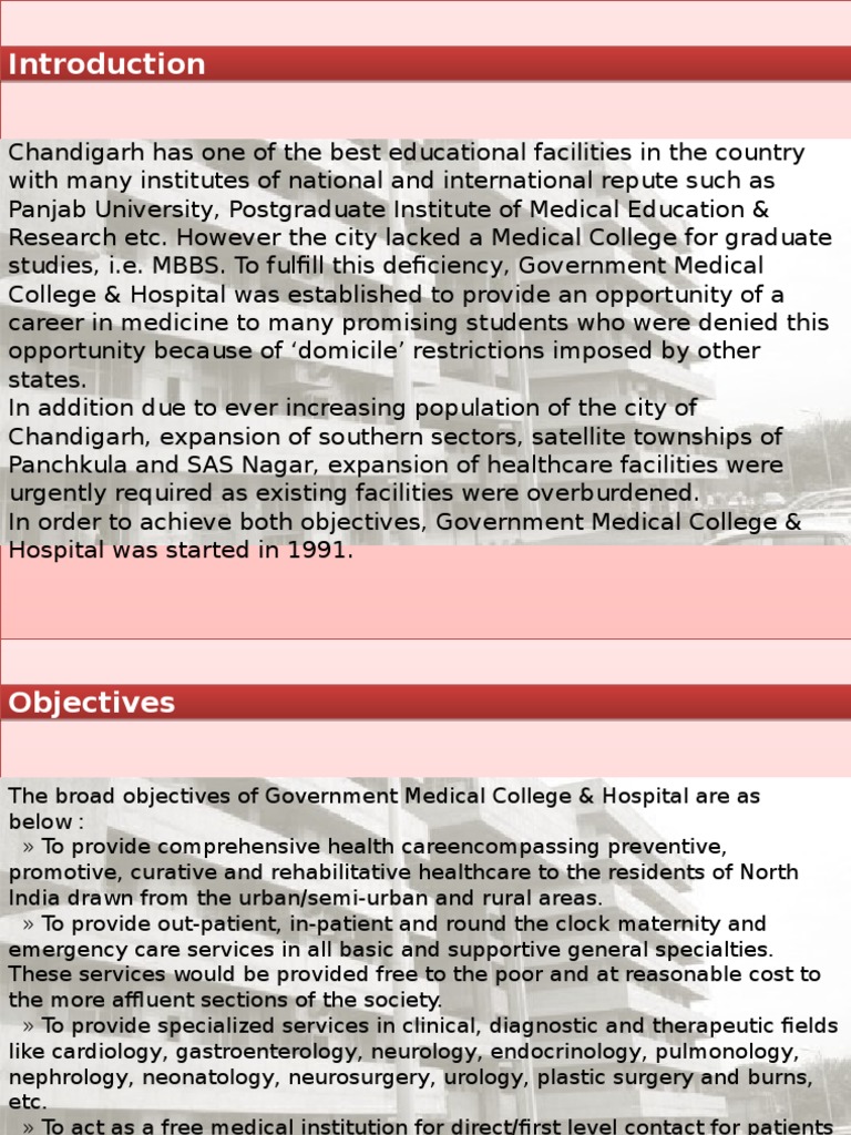 Case Study On 32 Sector, Chd. Hospital Introduction | PDF | Hospital ...