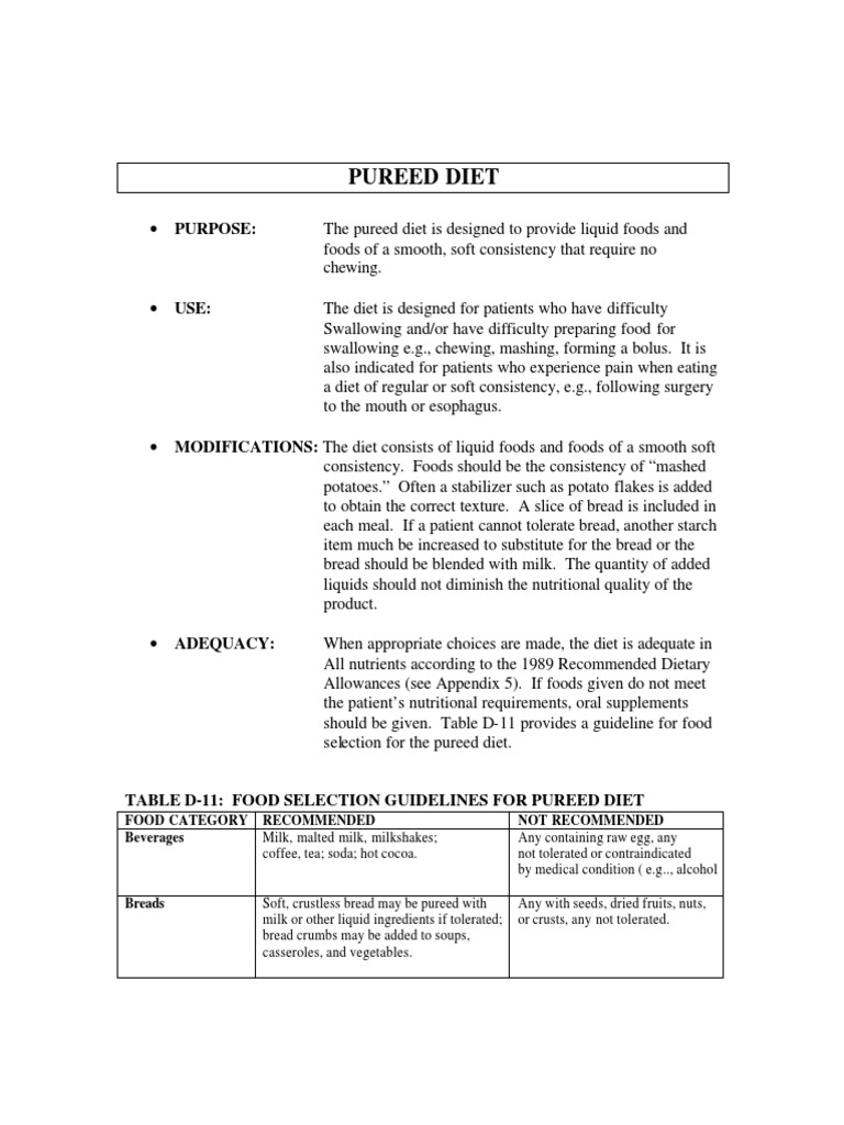 Pureed Diet | PDF | Soup | Fruit