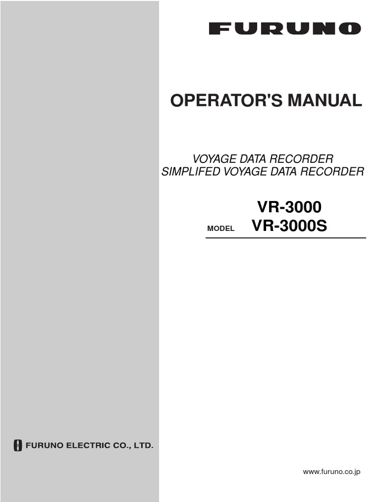 Furuno VR-3000 Operator's Manual | PDF | Battery (Electricity) | Hard ...