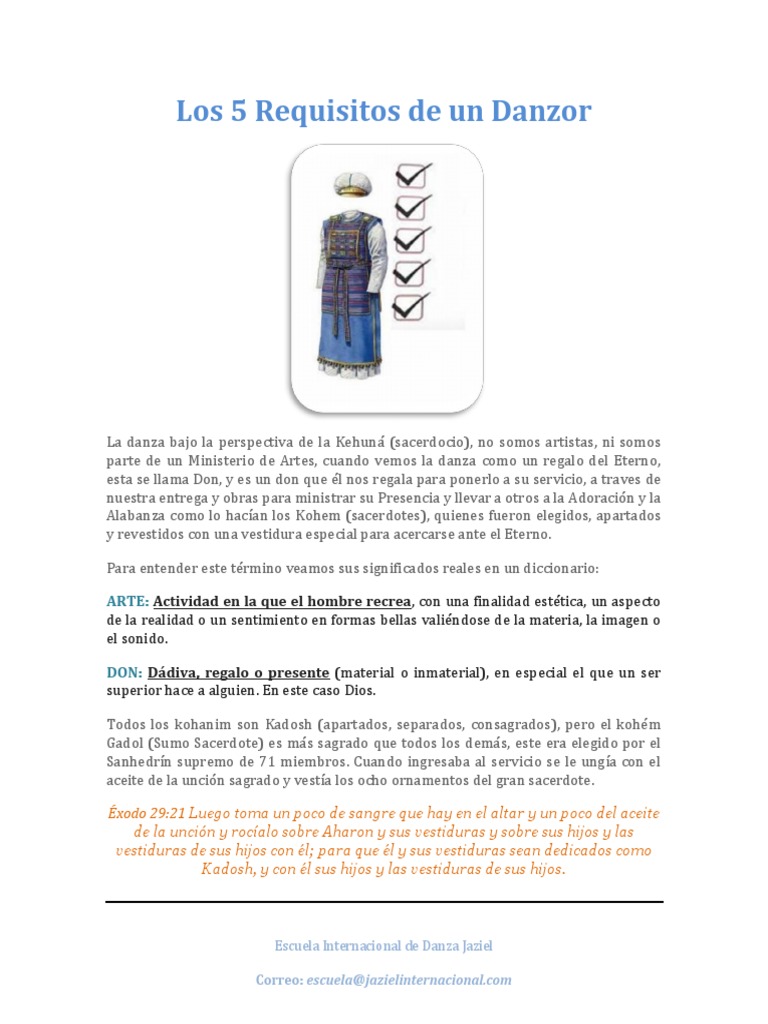 Los 5 Requisitos de Un Danzor | Descargar gratis PDF | La unción ...
