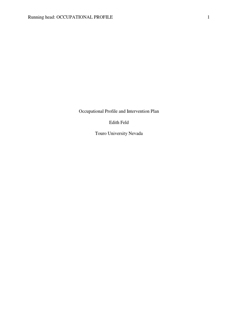 Occt651 - Occupational Profile Paper - Final | PDF | Balance (Ability ...