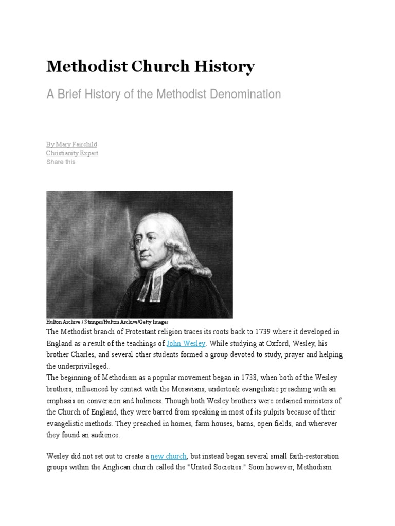 Methodist Church History | Download Free PDF | Methodism | John Wesley