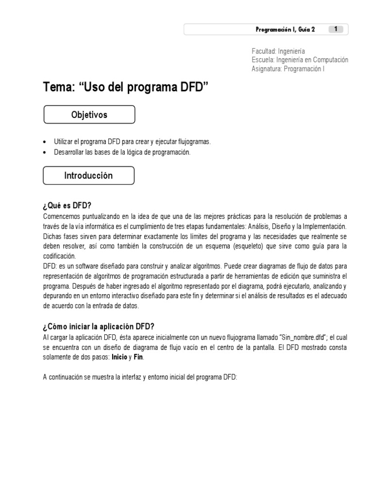 Uso del Programa DFD en Flujogramas | PDF | Programa de computadora ...
