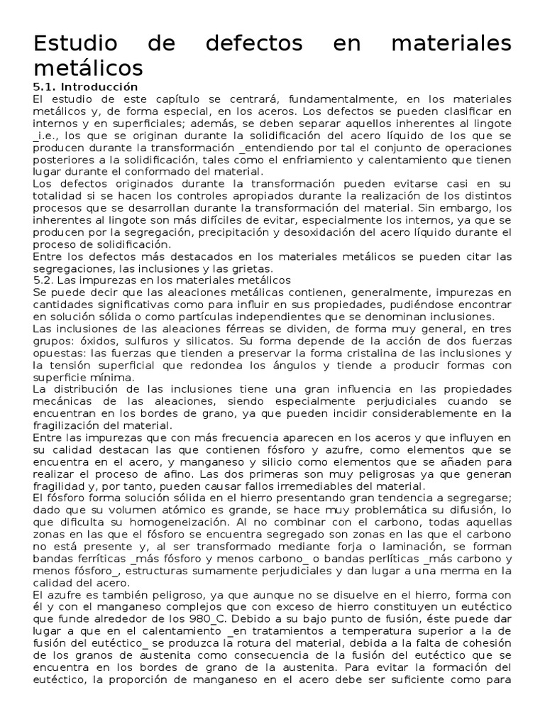 Estudio de Defectos en Materiales Metálicos | Descargar gratis PDF ...