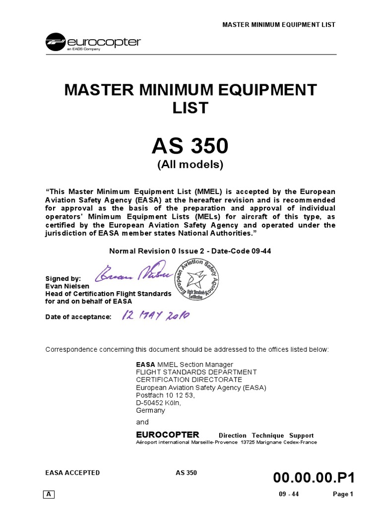 Mmel Easa As350 All Versions Edi 2 Rn00 | PDF | Visual Flight Rules ...