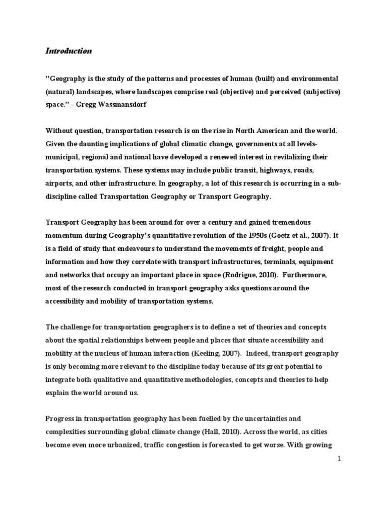 Evolution of Transport Geography | PDF | Geography | Public Transport