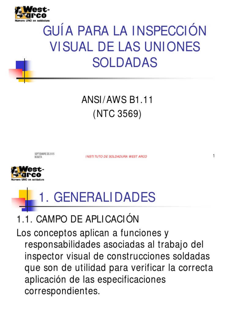 Guía de Inspección Visual de Soldaduras | PDF | Soldadura | Construcción