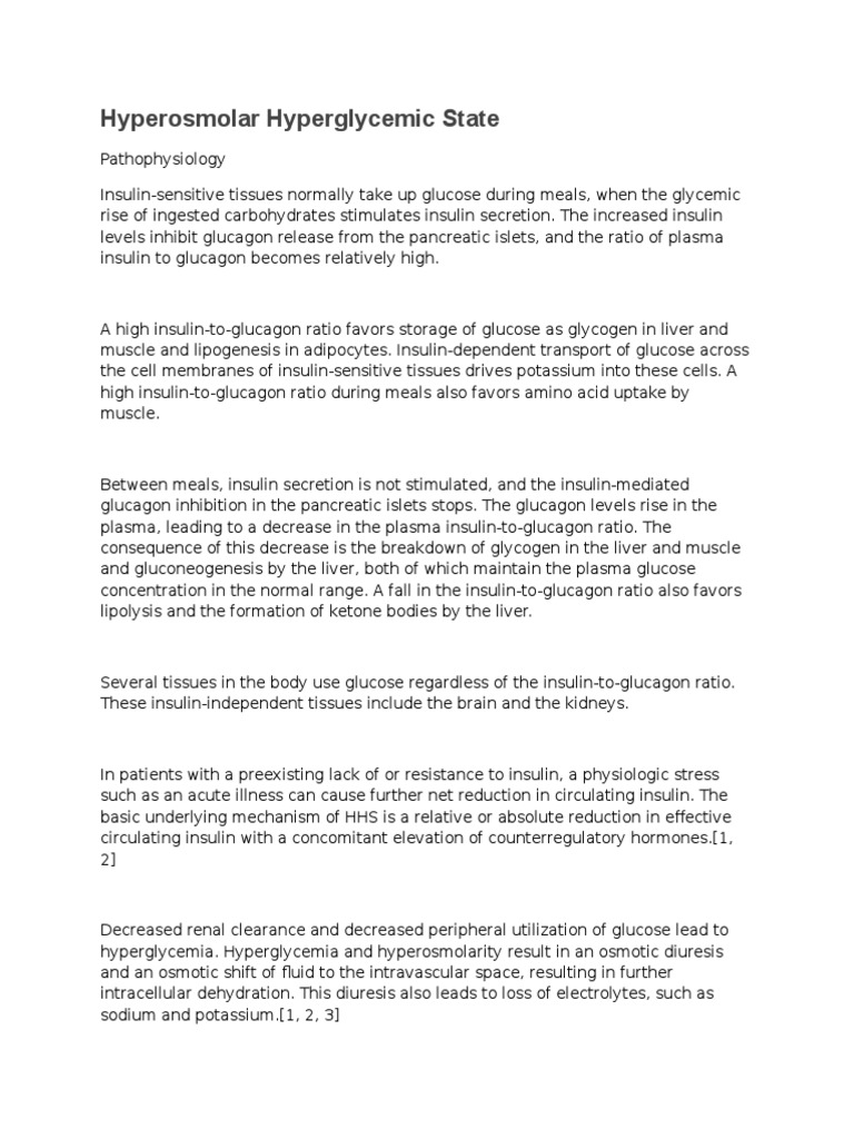 Hyperosmolar Hyperglycemic State | PDF | Insulin | Insulin Resistance