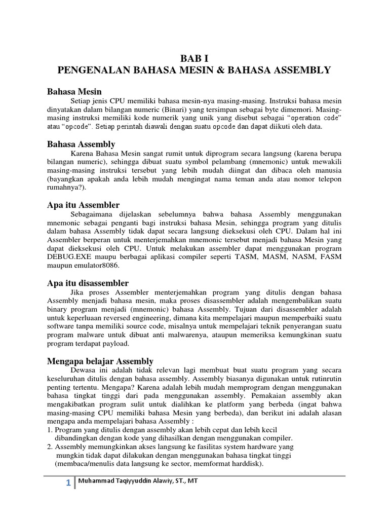 Pengenalan Bahasa Assembly | PDF