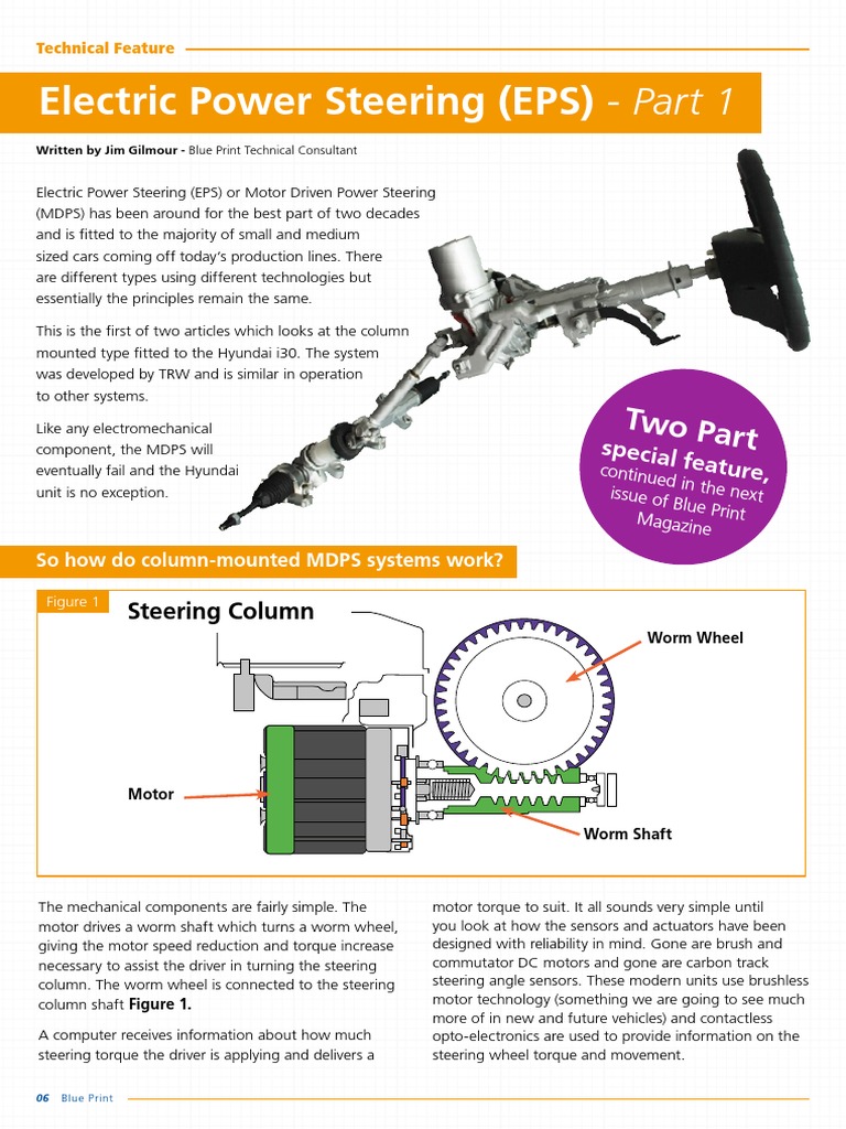 Hyundai i30 Electric Power Steering Overview | PDF | Electric Motor ...