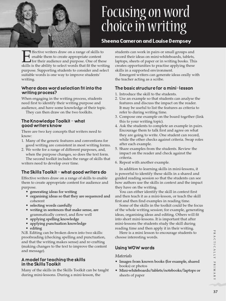 Ela100 3 3 Word Choice Writing Lessonideas | PDF | Semiotics | Writing