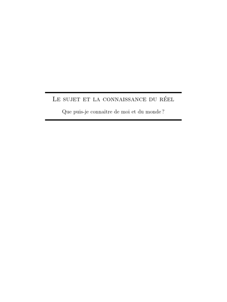 Exploration de la Conscience et du Réel | PDF | Conscience | la perception