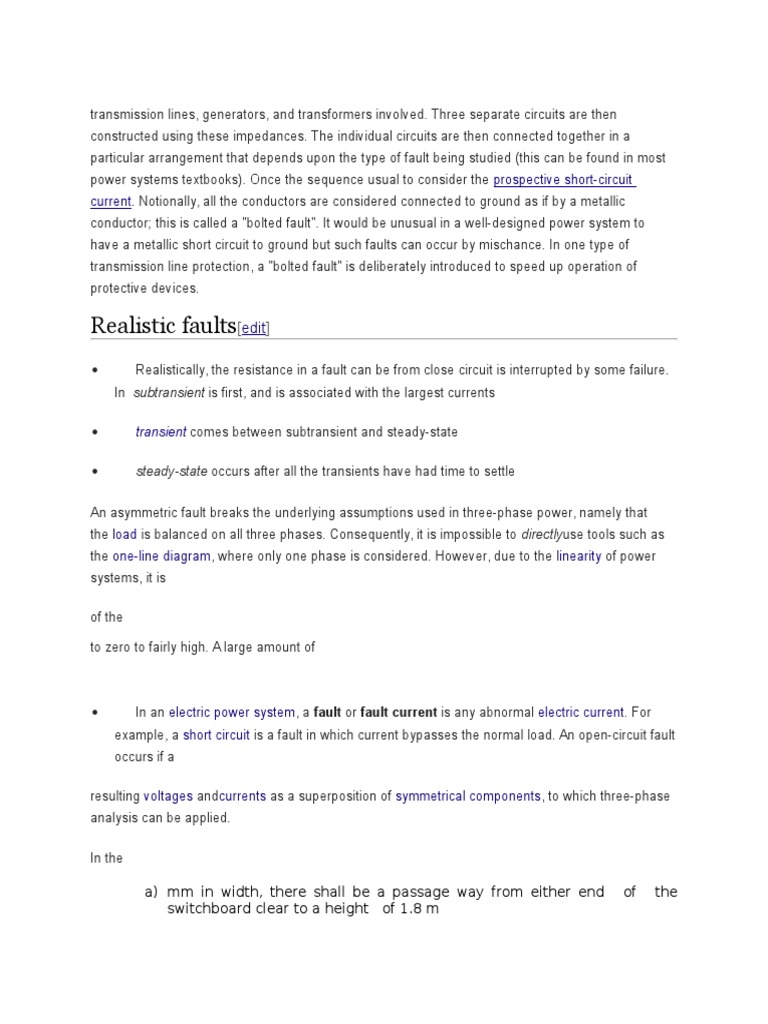 Realistic Faults: Prospective Short-Circuit Current | PDF | Electrical ...