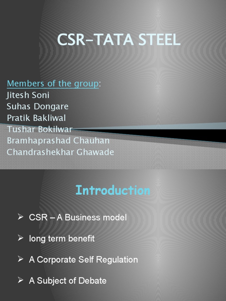 Tata Steel's CSR Initiatives Overview | PDF