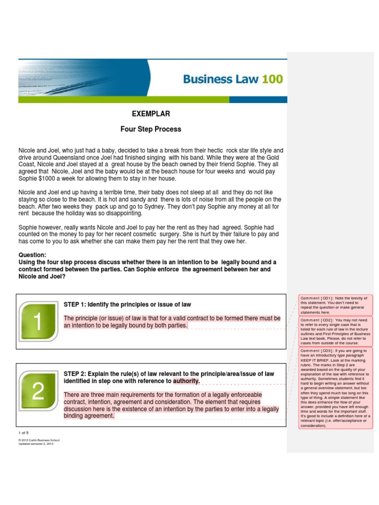 Four Step Process - EXEMPLAR - Sem22013 | PDF | Renting | Reasonable Person