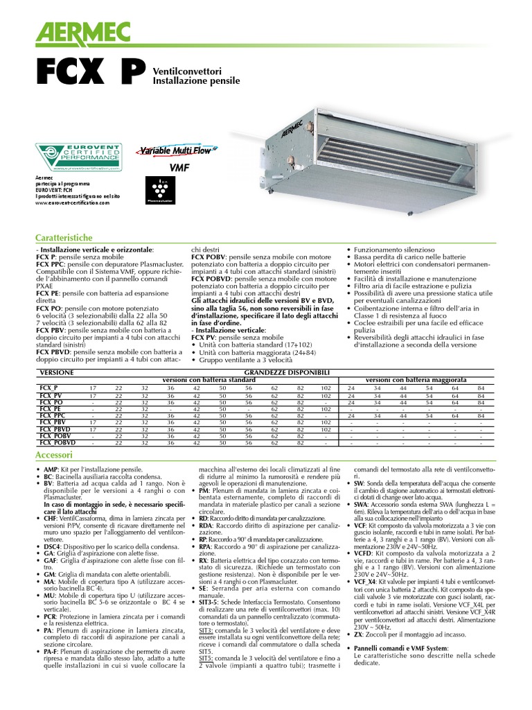 Ventilconvettori Aermec | PDF