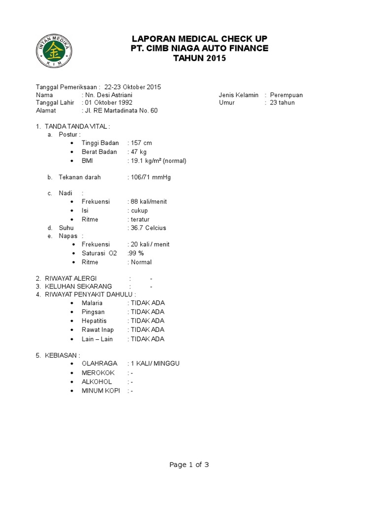Contoh Mcu Untuk Qpro | PDF | Kesehatan Holistik