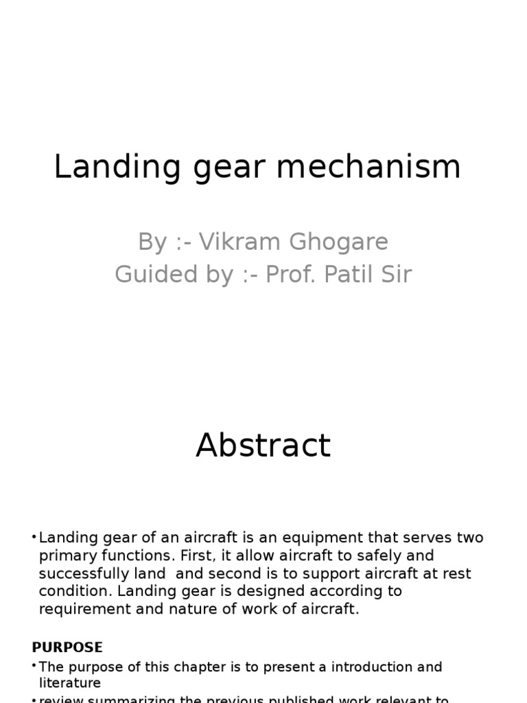 Aircraft Landing Gear Mechanism Overview | PDF | Landing Gear | Aircraft