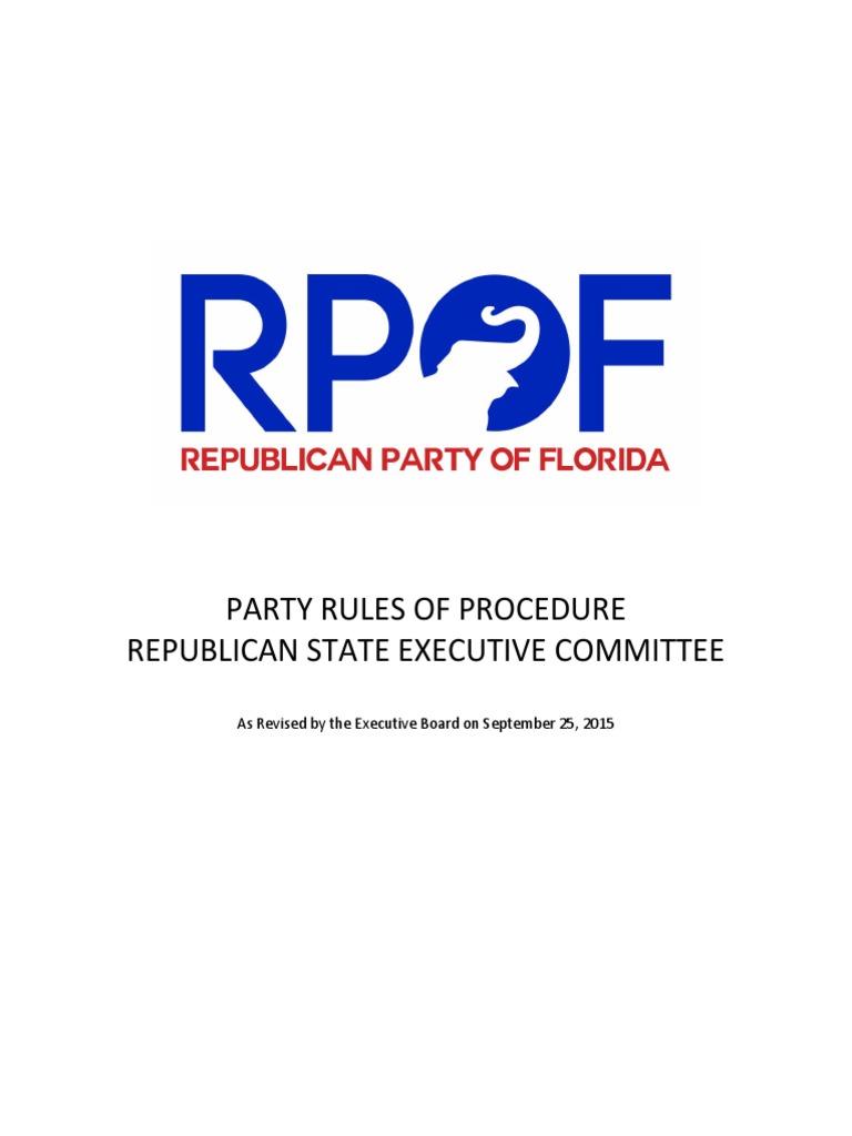 RPOF Party Rules of Procedure | PDF | Committee | United States ...