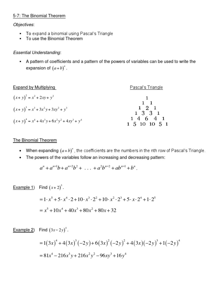 The Binomial Theorem | PDF