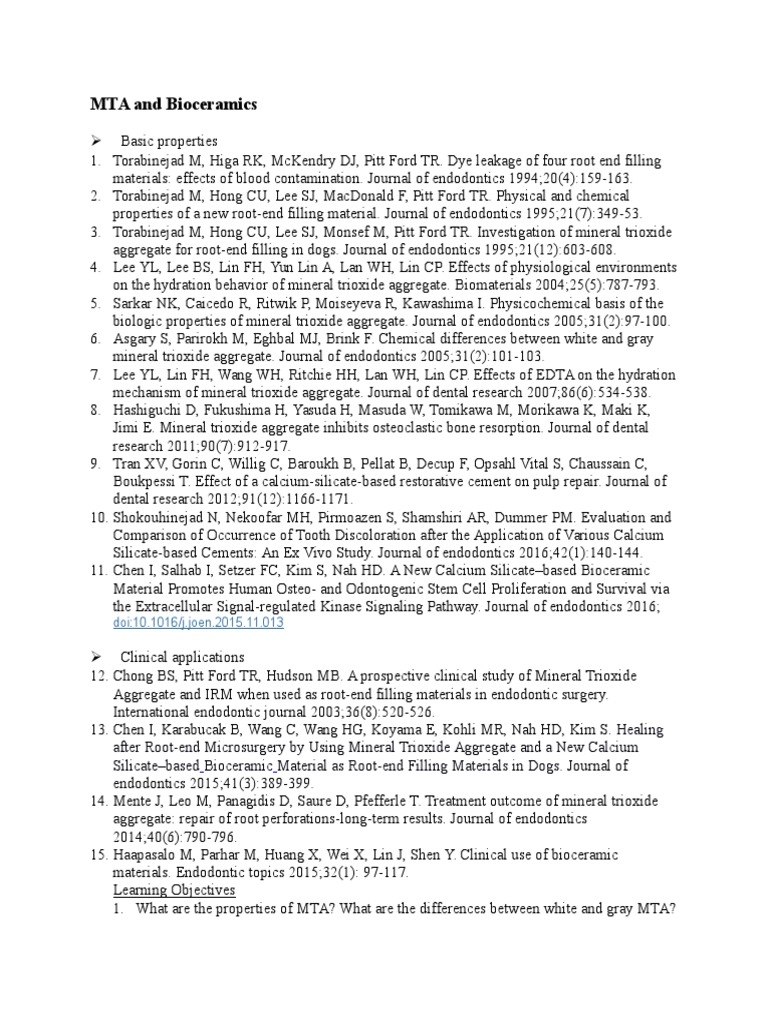 MTA Paper List | PDF | Mouth | Health Sciences