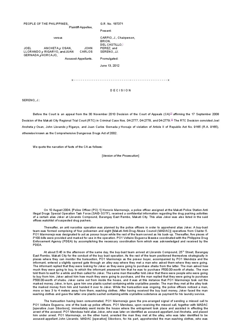 RA 9165 Case New | PDF | Arrest | Acquittal