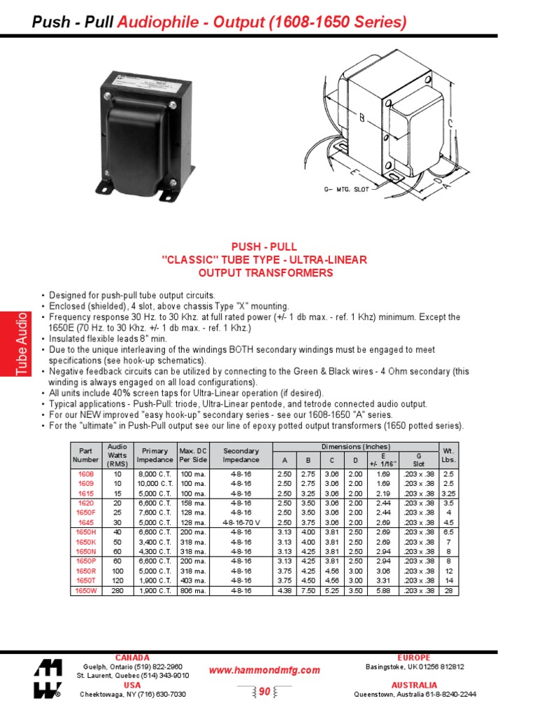 Classic" Tube Type - Ultra-Linear Output Transformers | PDF ...