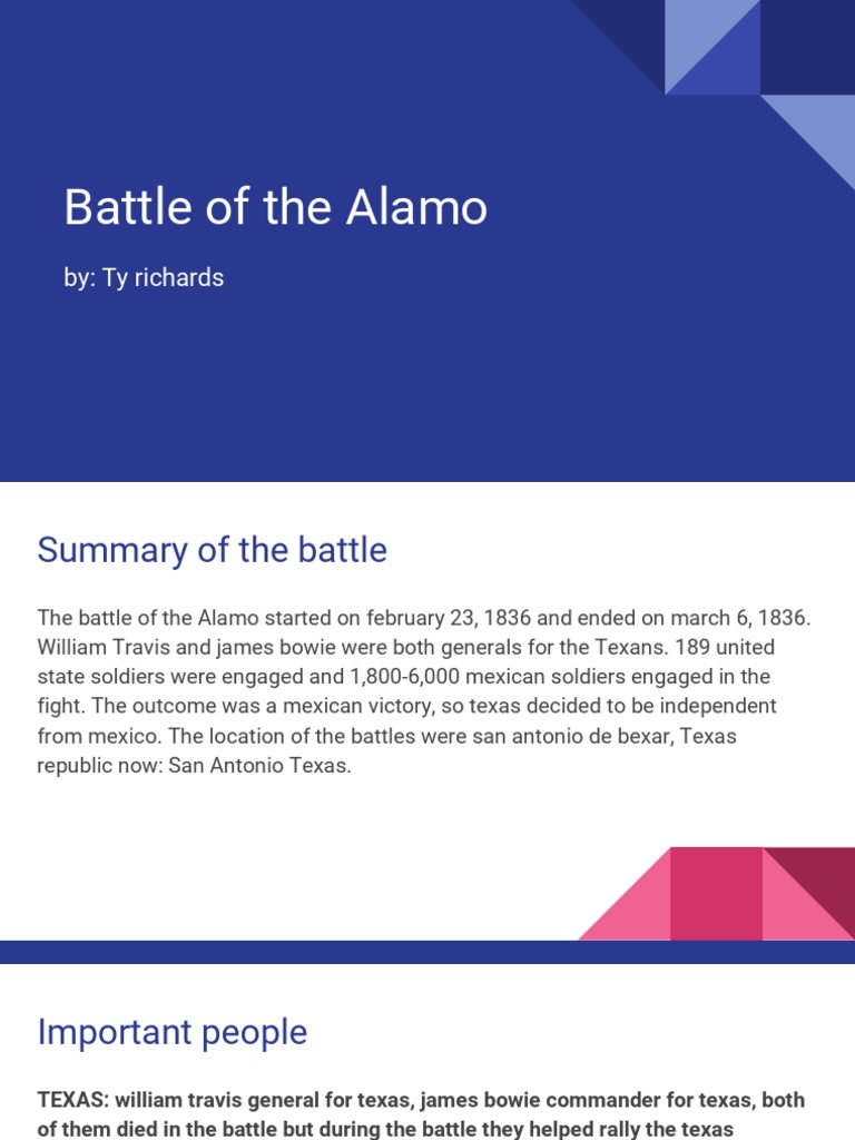 Alamo Battle Summary for Kids | PDF | Travel