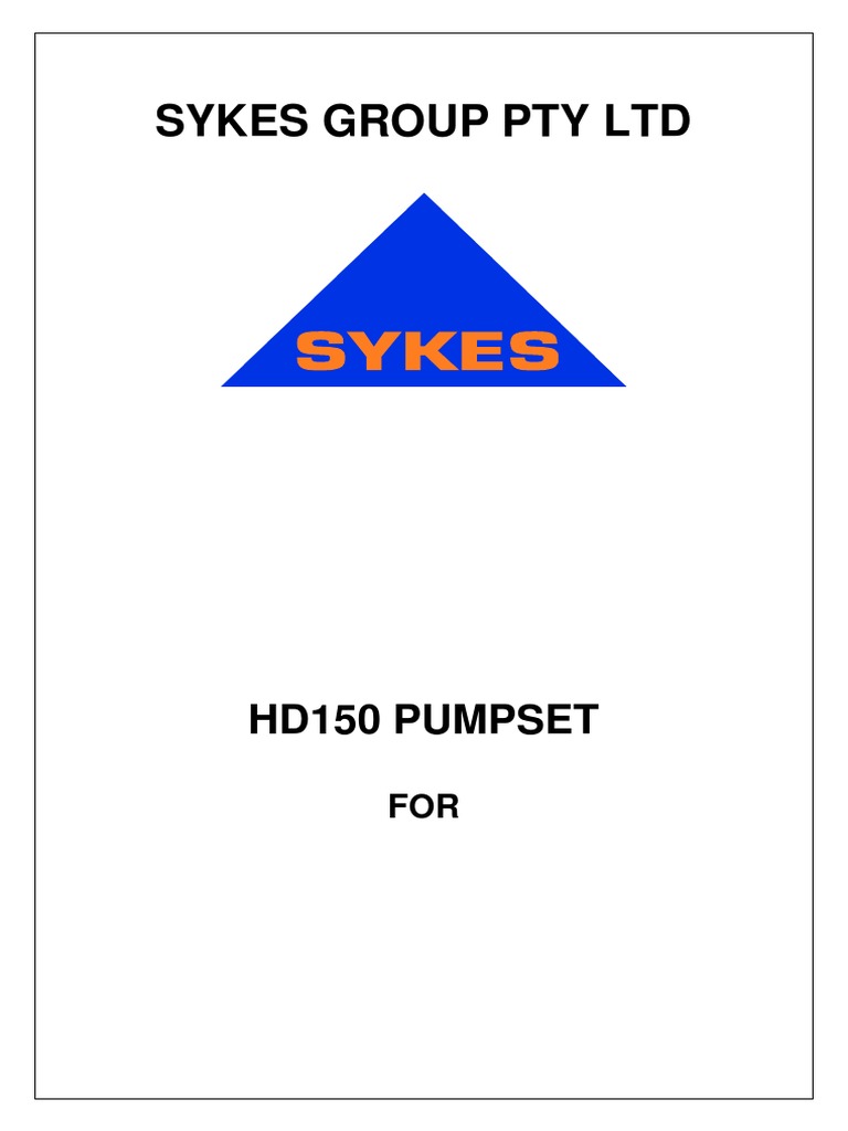 HD150 Pumpset Installation Manual | PDF | Bearing (Mechanical) | Pump