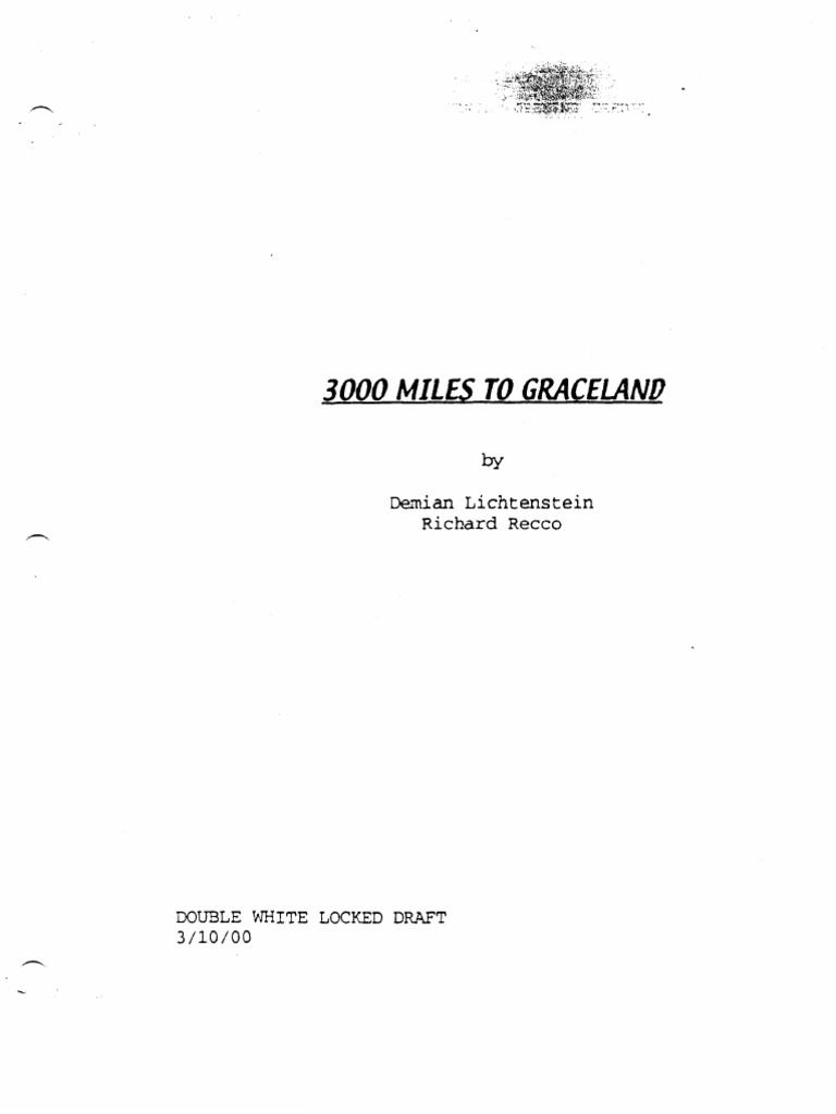 3000 Miles To Graceland (Shooting Draft) | PDF | Elvis Presley | Elevator