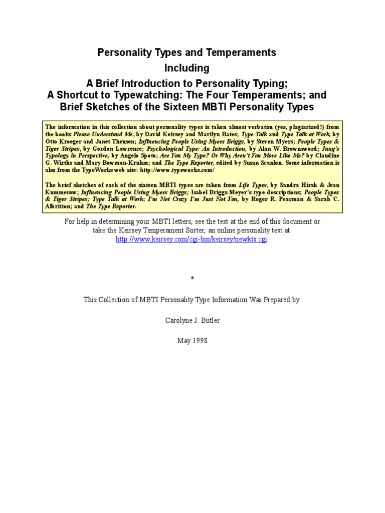 Personality Types | PDF | Intuition | Extraversion And Introversion