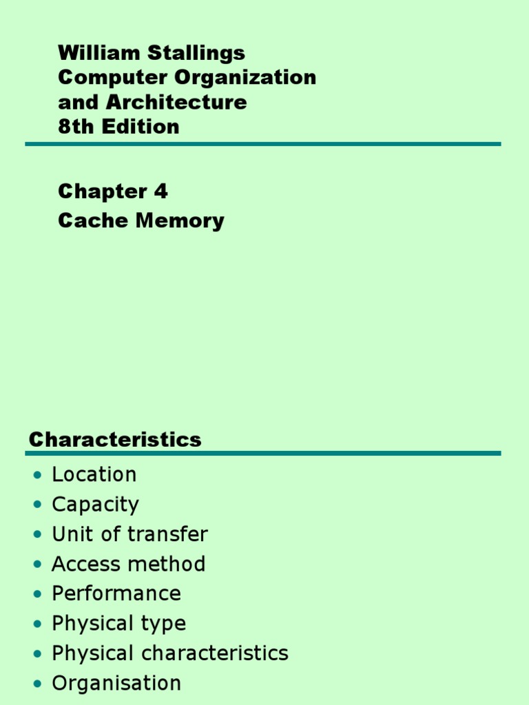 William Stallings Computer Organization and Architecture 8th Edition ... William Stallings Computer Organization and Architecture 8th Edition ...