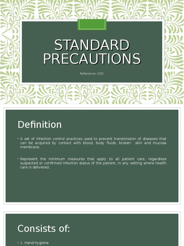 Standard Precautions | PDF | Hospital Acquired Infection | Hygiene