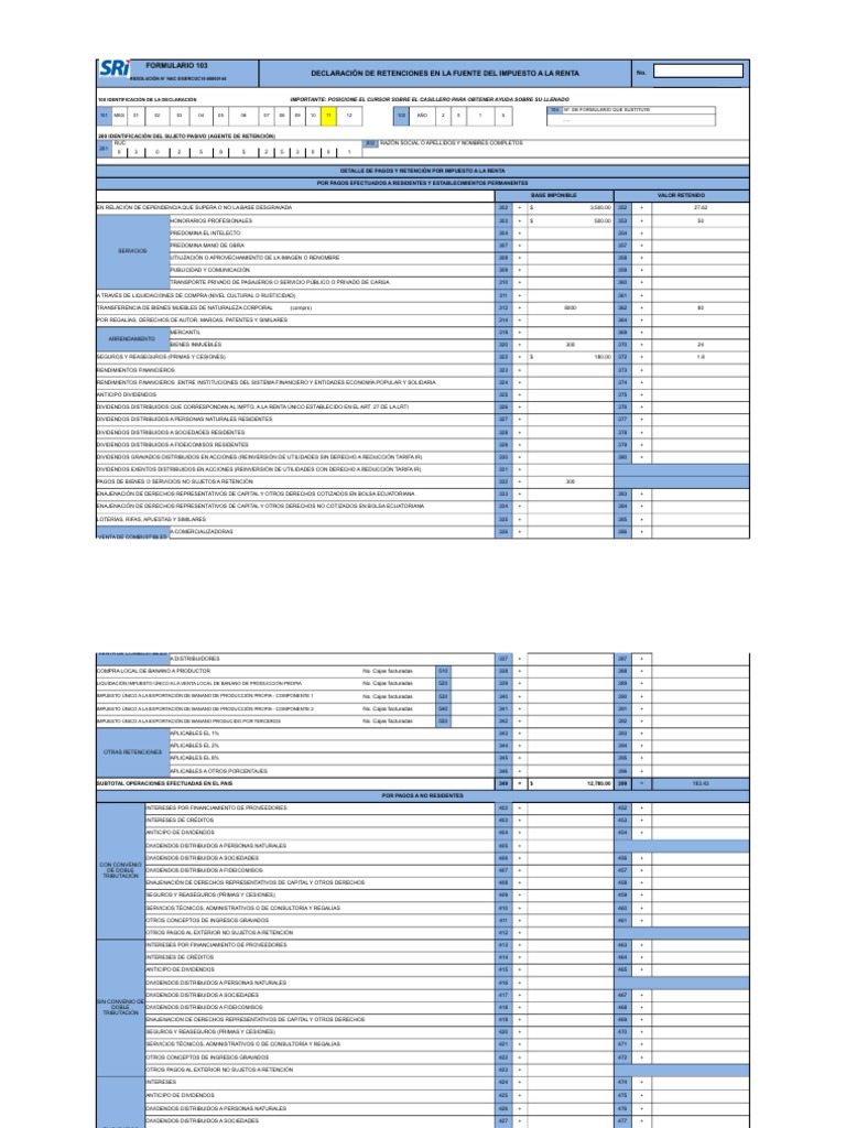 Formulario 103 | PDF | Pagos | Impuestos