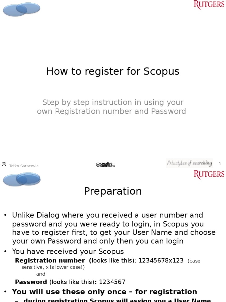 Instructions For Scopus Registration | PDF | Password | Hypertext