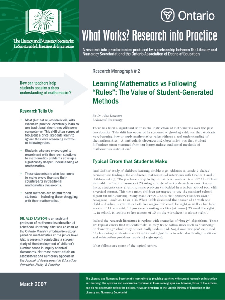 Understanding Math Through Student Methods | PDF | Teaching Mathematics ...