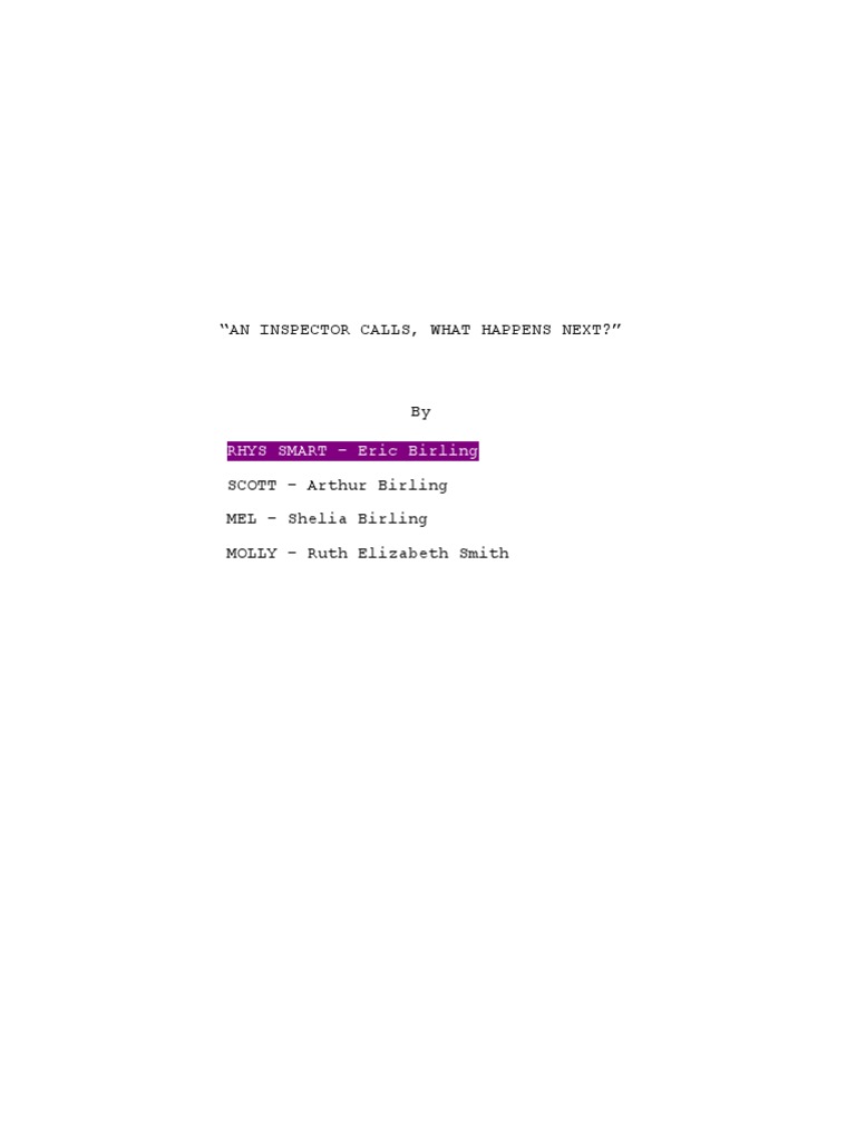 An Inspector Calls Script | PDF