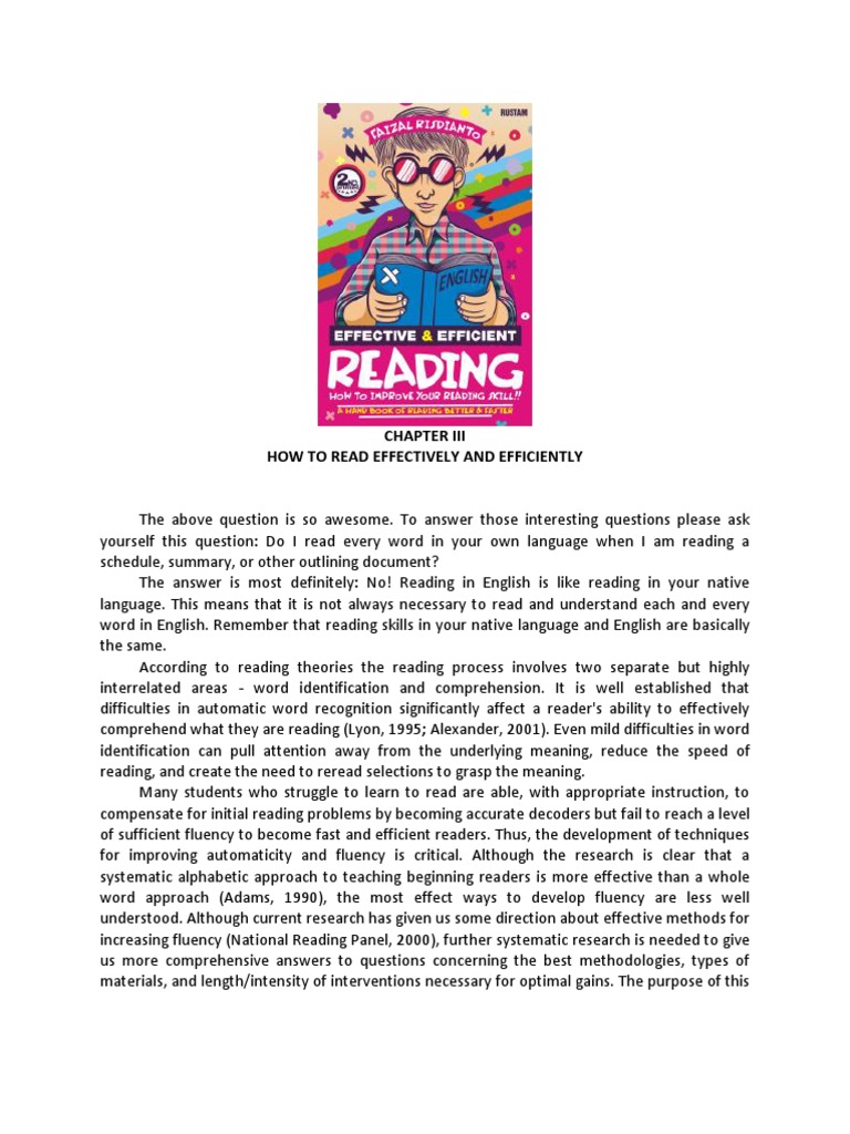 How To Read Effectively and Efficiently | PDF | Reading (Process) | Reading Comprehension