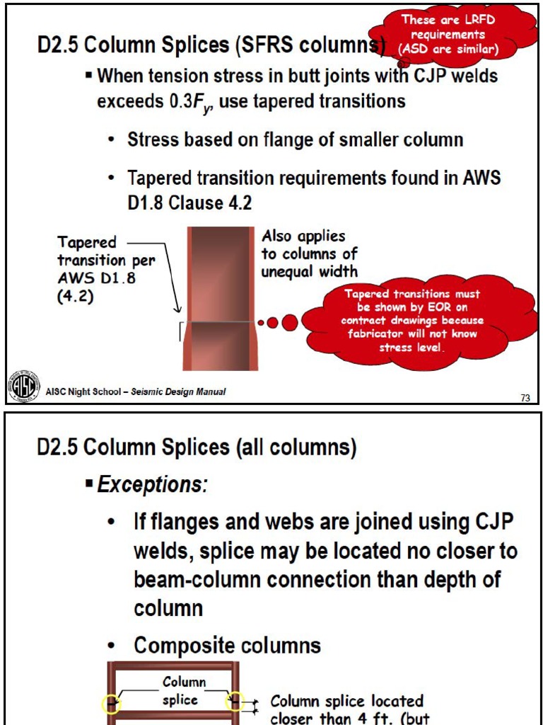 AISC Column Splices D2P5 | PDF