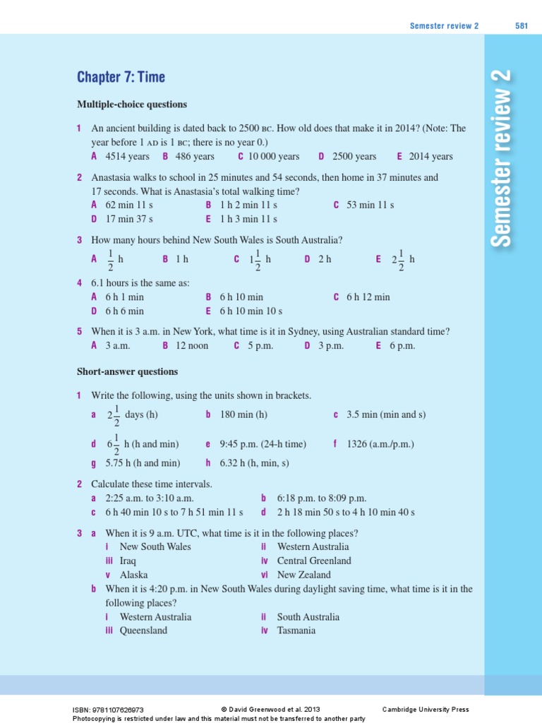 Cambridge Maths 7 Semester Review 2 | PDF | Mathematical Objects ...