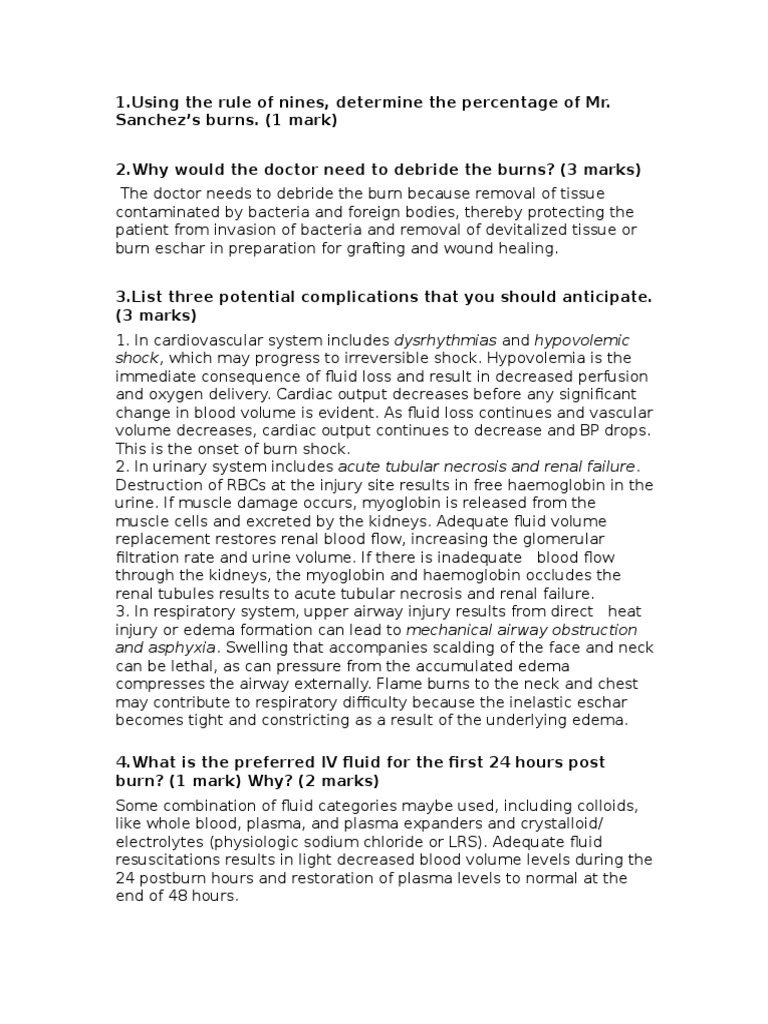 Burn Case Study | PDF | Shock (Circulatory) | Burn