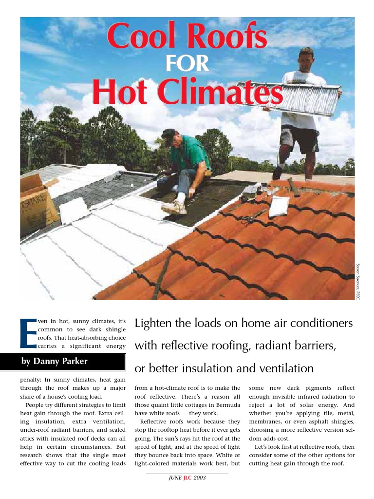 Cool Roofs for Hot Climates | Building Insulation | Roof