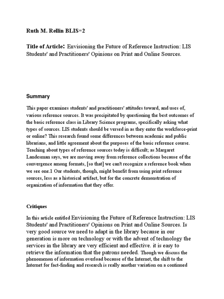 Evolution of Electronic Reference | PDF | Libraries | Usability